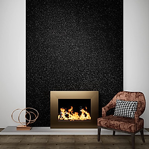 Stickyart Black Glitter Wallpaper Peel and Stick Sparkle Wallpaper Roll Self Adhesive Glitter Contact Paper for Cabinets Removable Glitter Fabric Wallpaper Decorative Bedroom Accent Walls 15.8"x78.7"