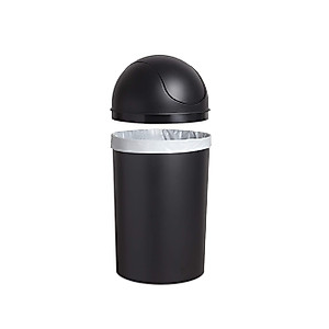 Umbra 086711-040 Grand Swing Top Garbage Large Capacity 10 Gallon Kitchen Trash Can with Lid, Indoor/Outdoor Use, Black