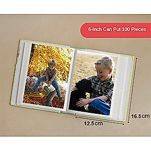 ALMIGHTY 2pcs Baby Photo Album 4x6 inch Scrapbook Guestbook Sketchbook Scrapbooking 200 Pockets Photo Album for Kids Girl Boy Cute Photo Album for Home Family Children (Brown)