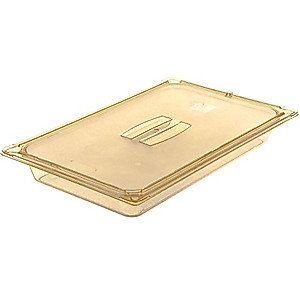 Carlisle FoodService Products 10410U13 StorPlus High Heat Universal Handled Food Pan Lid, Full Size, Amber