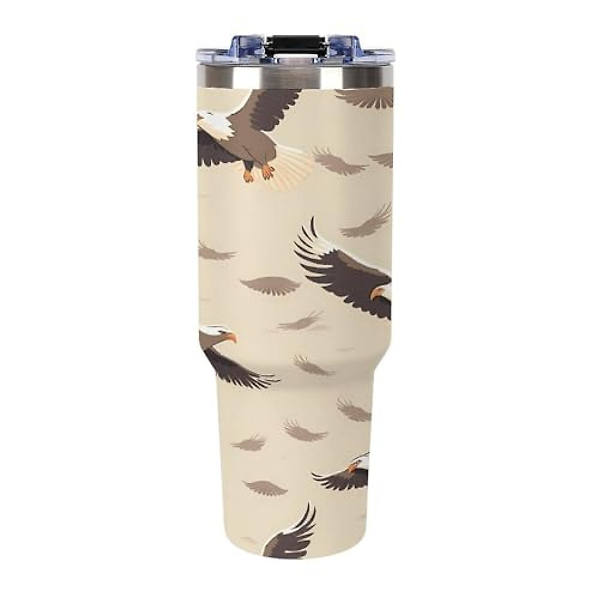 Bald Eagle Pattern 40 Oz Car Cup Stainless Steel Travel Mug Leak-Proof Insulated Tumbler with Handle Violet-style