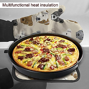 Pitbull Heads Oven Mitts and Pot Holders Set Kitchen Gift Set for Kitchen Cooking Baking, BBQ