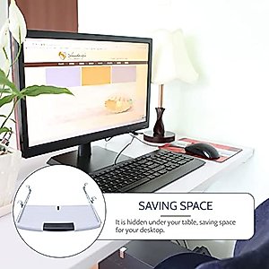 Abaodam 2 pcs computer keyboard case office drawer white office desk plastic trays storage drawers for desk keyboard stand for desk hidden keyboard shelf Miscellaneous tray corner