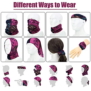 Syhood 12 Pcs African Neck Gaiter Bandanas for Women Head Wrap Boho Balaclava Coverings Print Face Scarf Multi Color Medium