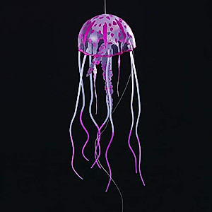 UEETEK 4pcs Jellyfish Aquarium Glowing Artificial Jellyfish For Aquarium Fish Tank Aquarium decoration(green+pink+blue+purple)