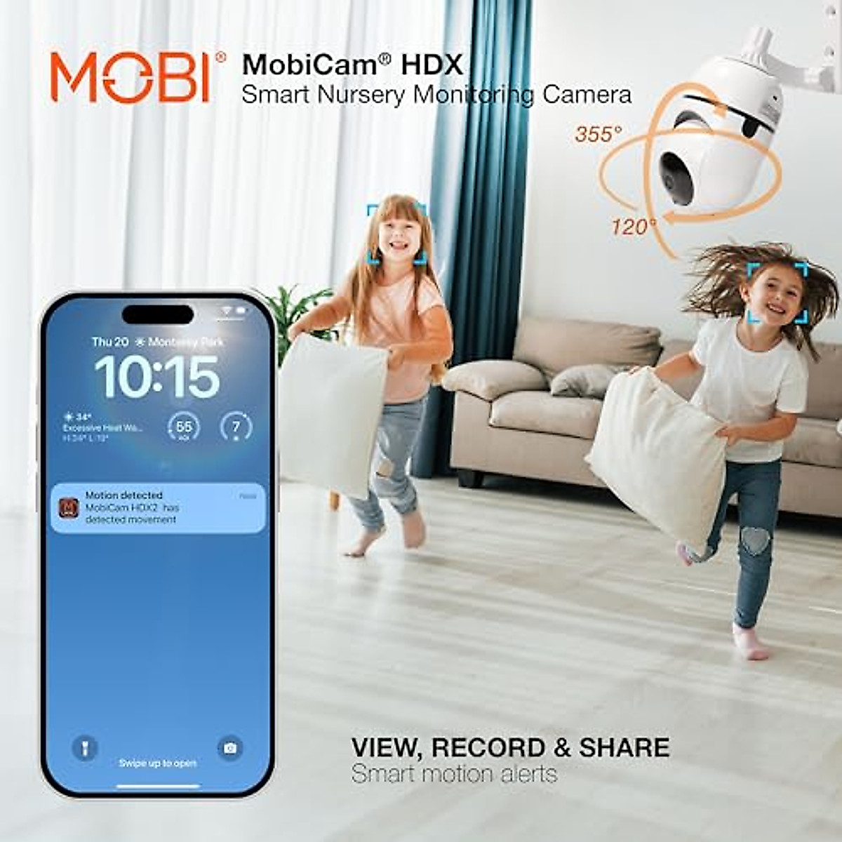 MOBI - MobiCam Indoor Camera - Baby Monitor with Camera and Audio - Smartphone and Wi-Fi Access