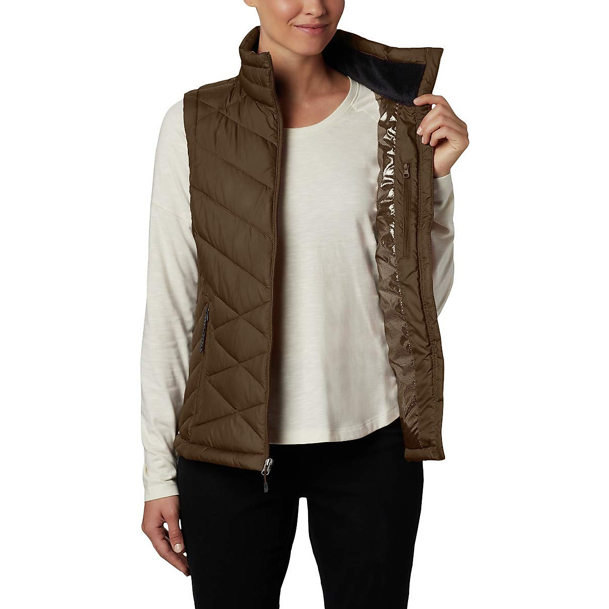 Columbia Women's Heavenly Water Resistant Insulated Vest Olive Green