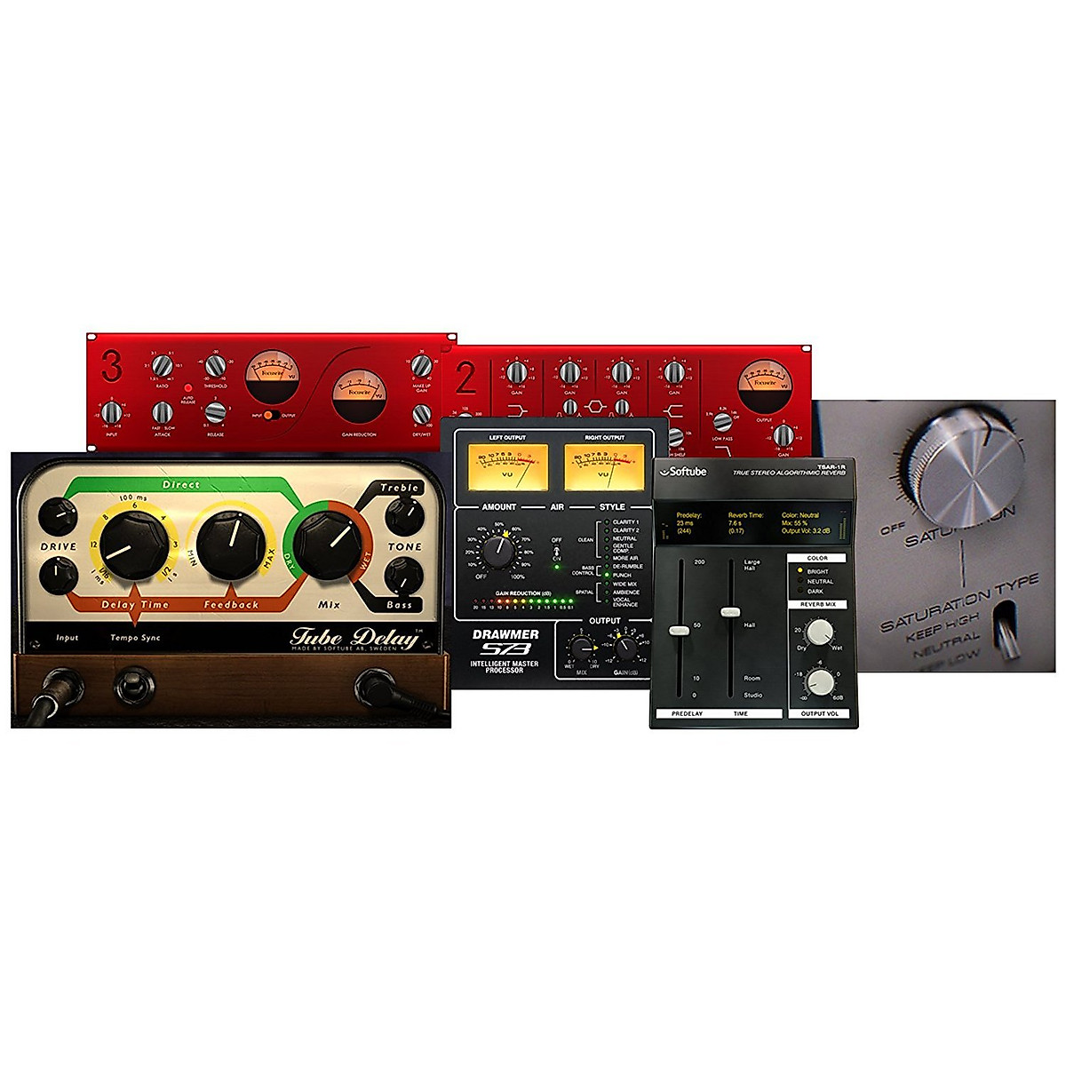 Focusrite Scarlett Solo 2x2 USB Audio Interface Full Studio Bundle with Creative Music Production Software Kit and Eris E5 Pair 2-Way Studio Monitors and 1/4” Instrument Cables