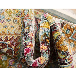 Unique Loom Baracoa Collection Area Rug - Marta (5' 5" x 8' Rectangle, Multi/ Burgundy)