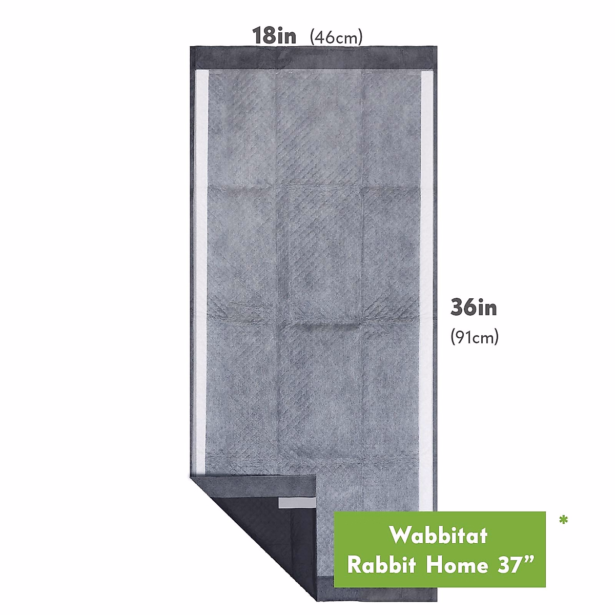 Paw Inspired Disposable Guinea Pig Cage Liners | Bamboo Charcoal Odor Controlling | Super Absorbent Liners Pee Pads for Ferrets, Rabbits, Hamsters, and Small Animals (36x18 (Wabbitat 37") - 16 ct)