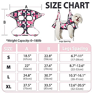 Supet Dog Grooming Hammock Harness for Small Medium Large Dog, Relaxation Pet Grooming Hammock for Cats & Dogs Adjustable Restraint Dog Hammock for Nail Trim Clip Dog Grooming Helper with Free Tools