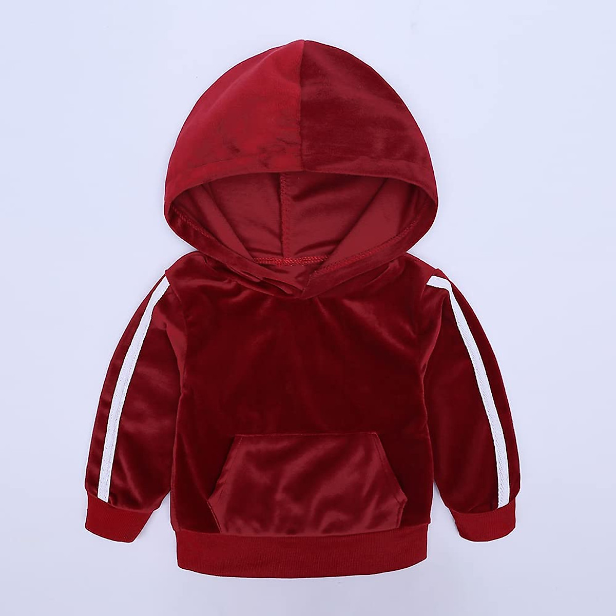 MYGBCPJS Boys Girls 2 Pcs Velvet Sweat Suit Outfits Toddler Kids Long Sleeve Pullover Hoodie + Elastic Waist Sweatpants Set