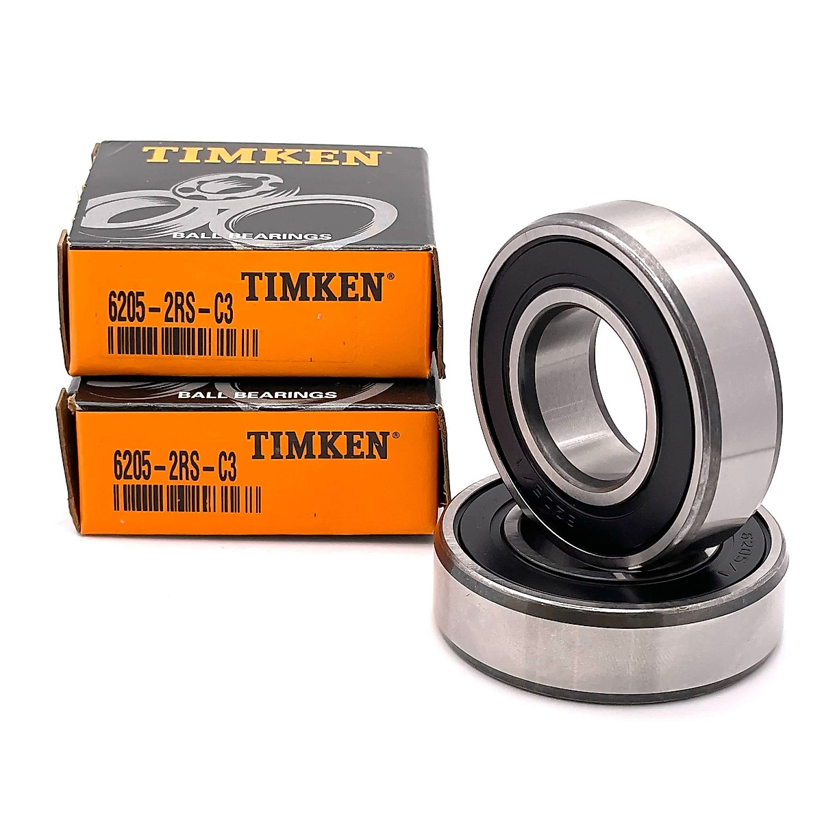 2PACK TIMKEN 6205-2RSC3 Double Rubber Seal Bearings 25x52x15mm Pre-Lubricated and Stable Performance and Cost Effective Deep Groove Ball Bearings