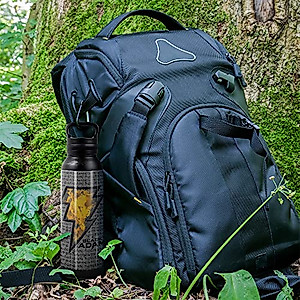 Black Adam OFFICIAL Emblem Bolt Black 24 oz Insulated Canteen Water Bottle, Leak Resistant, Vacuum Insulated Stainless Steel with Loop Cap