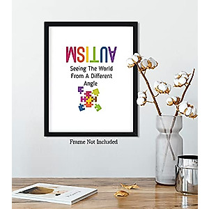 The World From A Different Angle | Autism Awareness Decor | Autism Classroom | Boho Rainbow Decor Classroom | Autism Sign | Autism Art Wall Decor Classroom | Autistic decorations - 8x10 unframed print