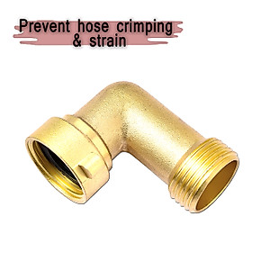 Garden Hose Extension Adapter Spring Hose Kink Protector and 90 Degree Brass Hose Elbow Connector