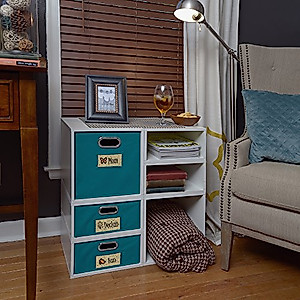 Niche Cubo Stackable Storage Cube - White Wood Grain