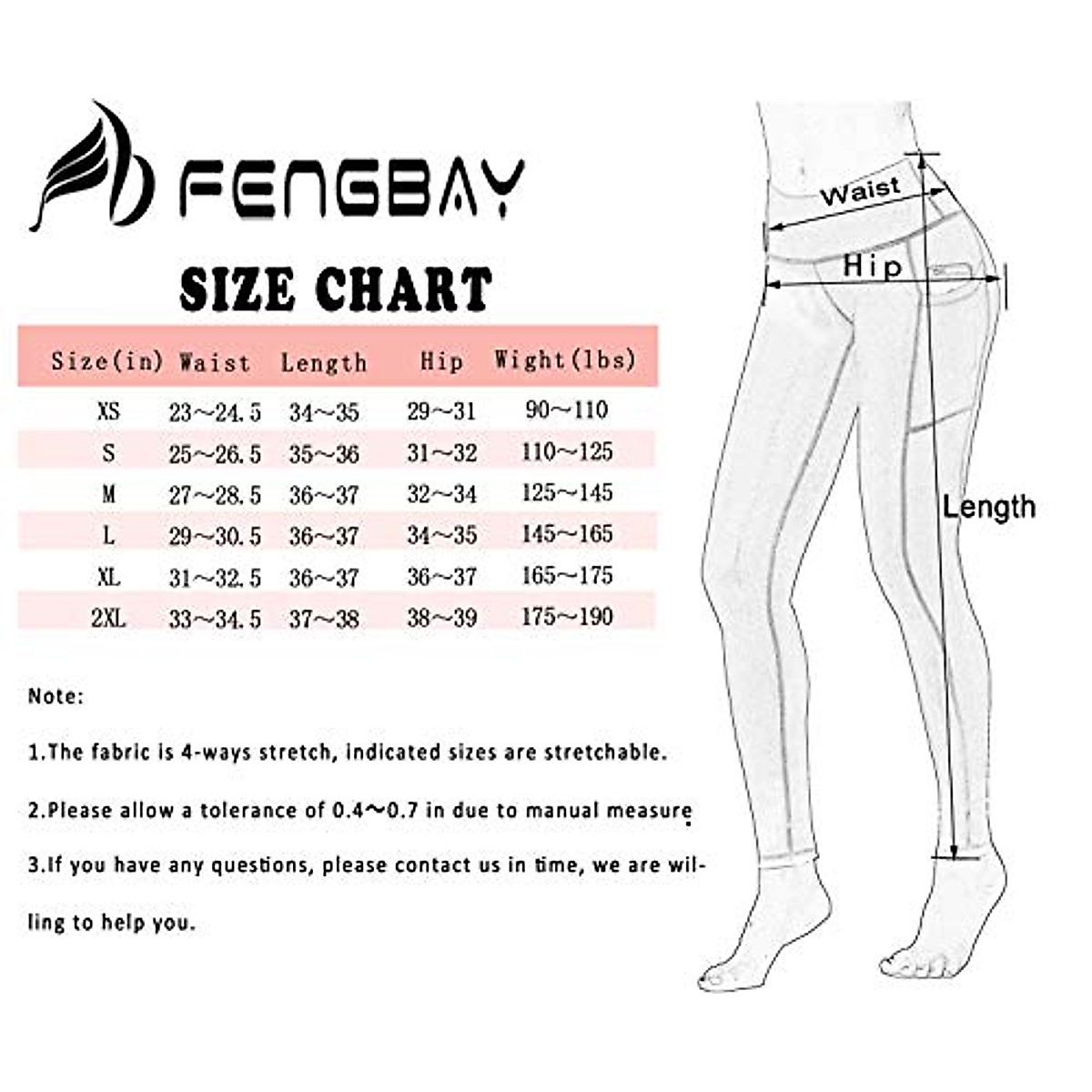 Fengbay 2 Pack High Waist Yoga Pants, Pocket Yoga Pants Tummy Control Workout Running 4 Way Stretch Yoga Leggings