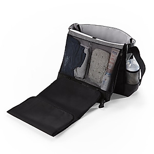 Skip Hop Baby All-in-One Swift Changing Station Messenger Diaper Bag, Heather Grey