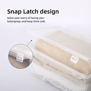 Ganydet Clear Storage Box with Lids, Storage Bins Plastic Clear Box Craft Organizers and Storage, Small Containers Stackable Case Box for Nail Polish Bead Sewing Tool, 4 pack, 7.48'' x 4.8'' x 3.81''