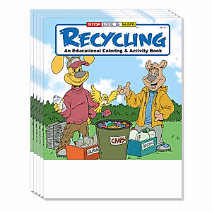 ZOCO - Learn to Recycle - Kids Educational Coloring Books (25 Bulk Pack, Without Crayons) - Earth Day, Environmental Program Handout - Recycling Activities for Kids