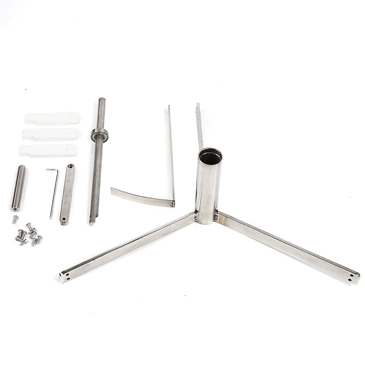 40cm Crepe Spreader Round Stainless Steel Crepe Batter Spreader Manual Non-Stick Pancake Pizza Batter Spreader Tool Crepe Maker Machine (Silver)