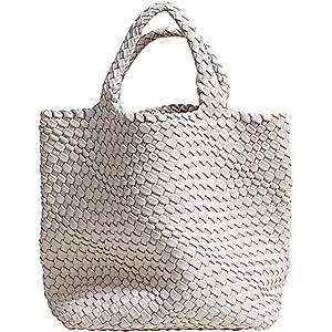 BZXHVSHA Handbags and Purses for Women Handmade Shoulder Bag Travel Vacation Tote Bag, White