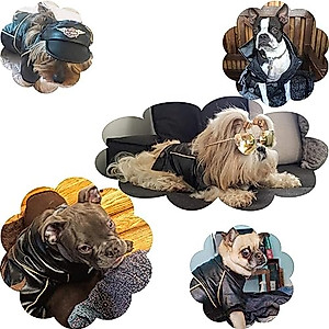 NIULA Dog Winter Coat Pu Leather Motorcycle Jacket for Dog Pet Clothes Leather Jacket, Waterproof(3XL)