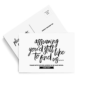Bliss Collections Moving Announcement Postcard, Change of Address Cards to Announce your New House Address, 4.25"x6" (50 Postcards)