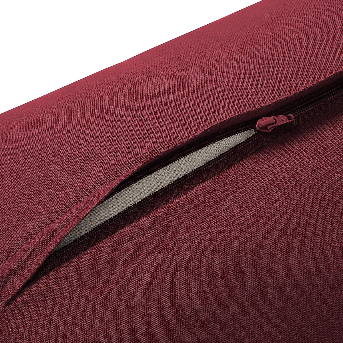 Node Fitness Yoga Meditation Cushion, 25" x 12" Rectangular Bolster with Organic Cotton Cover - Burgundy