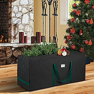 BALEINE 9 ft Christmas Tree Storage Bag, Heavy Duty 900D Oxford Fabric with Reinforced Handles and Dual Zippers Wide Opening, Extra Large Storage Container for Trees and Decorations (Black)