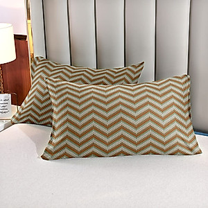 Abosbeet Wave Striped Duvet Cover Sets Cal King Geometric Stripes Comforter Cover Sets 3PCS with 2 Pillowshames Polyester Bedding Sets Breathable Soft