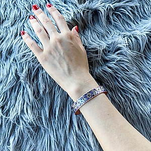 FRONT LINE JEWELRY Women's Flower Bracelets Cuff Open Flower Cuff Daisy Flower on a Sleek Purple Copper Cuff Nature Jewelry