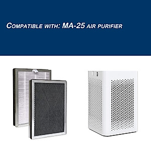 Livend MA-25 Replacement Filter Compatible with Medify MA-25, 3-in-1 Pre-Filter, H13 True HEPA Filter and Activated Carbon Filter, 2-Pack