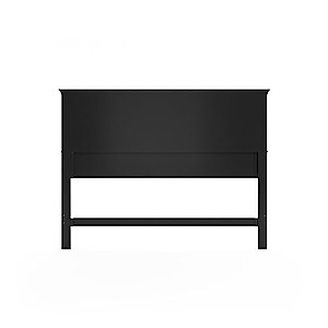 Home Styles Bedford Black Queen Headboard with Raised Panels, Picture Frame Moldings, and Clear Coat Finish