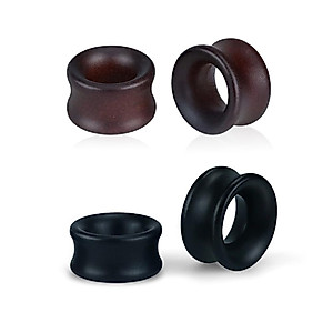 Piercingpops 2 Pairs Wooden Tunnels Ear Gauges Plugs Double Flared Expander for Stretched Ears Piercing Body Jewelry (Gauge=3/4"(20mm))