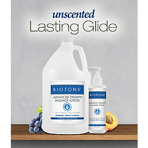 BIOTONE Advanced Therapy Massage Lotion, Hypoallergenic and Fragrance-Free, More Glide and Workability, Absorbs for a Non-Greasy Finish
