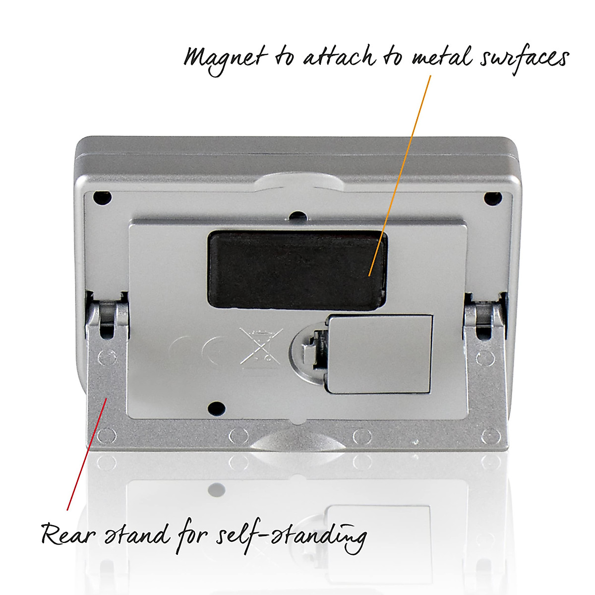 Salter 397 SVXR Electric Timer, Digital Stopwatch, Memory Function, Magnetic or Self Standing, Stick on Fridge, Count Up/Down, 99 Min 59 Sec, Beeper Sound, Start/Stop Button, Grey,1.5D x 5.2W x 7.6Hcm