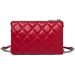 DAVIDJONES Faux Leather Hobo Purse and Wallet set for women Quilted Top Zip Crossbody Bag