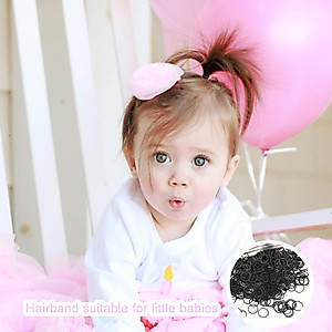 YEEPSYS Kids Hair Ties, Hair Elastic Bands for Toddler and Girls, Baby Multicolor Small Seamless Hair Bands Elastic Ponytail Holders (1000, Black)