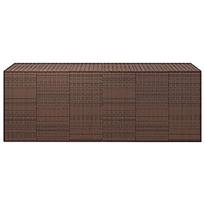loibinfen Outdoor Patio Garden Storage Box Large Deck Box PE Rattan Patio Storage Box Garden Storage Chest Container Storage Organizer Cabinet for Lawn Backyard,114.6"x39.6"x40.9" Brown