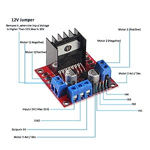 AEDIKO 4pcs L298N Motor Drive Controller Board Module Dual H Bridge DC Stepper with Jumper Wires M/F M/M F/F for DIY Electric Projects, Smart Car Robot