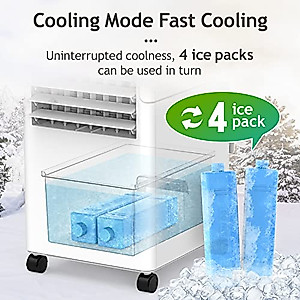 AGILLY 3-IN-1 Evaporative Air Cooler, Windowless Portable Air Conditioner w/1.3-Gal Water Tank, 3 Wind Speeds Remote Swamp Cooler, 12H Timer&60° Oscillation, Screen-Off Air Cooler Fan for Home Office