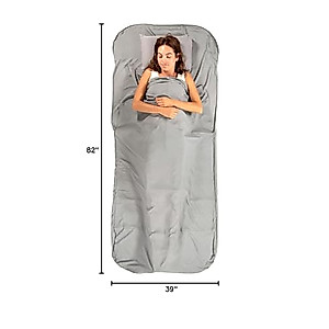 Klymit Nest Sleeping Bag Liner, 2-Person Sleeping Bag Insert, Gray, XL
