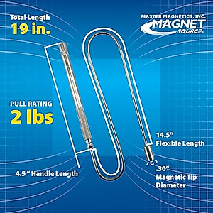 Master Magnetics Bendable Magnetic Pick-Up Tool and Retrieving Magnet, 19” Length, 2 lb. Hold 07229