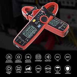 Clamp Meter,UT210E Digital Clamp Multimeter,Continuity Tester AC/DC Ammeter with NCV and VFC Functions,Electrician's Universal Meter UNI-T