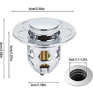 NICEYY 2PCS Water Head Leaking Stopper, Pop Up Sink Stoppers,Wash Basin Pop Up Drain Filter