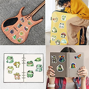 200PCs Frog Stickers, Cute Frog Stickers, Cool Frog Stickers, Colorful Frog Stickers, Vinyl Waterproof Animal Stickers for Laptop Aesthetic Stickers for Laptop, Skateboard, Water Bottles