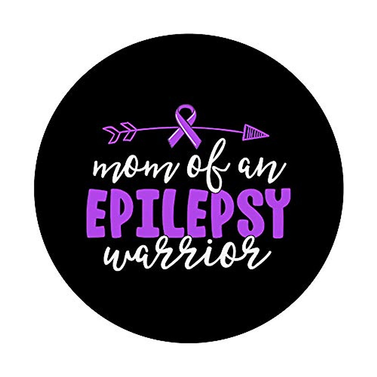 Epilepsy Mom Shirt Purple Ribbon Awareness Shirt Mother PopSockets Grip and Stand for Phones and Tablets