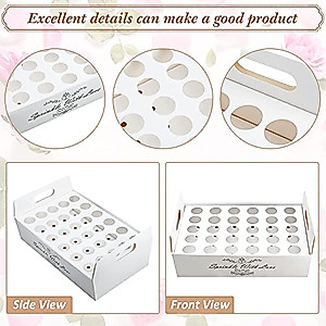 30 Pcs Party Confetti Cone Holder Box Set Stand Tray Box Petals Bouquet Candy Wedding Confetti Cones Confetti Cone Holder Favor Include Ropes, Adhesive Stickers Box and Tray